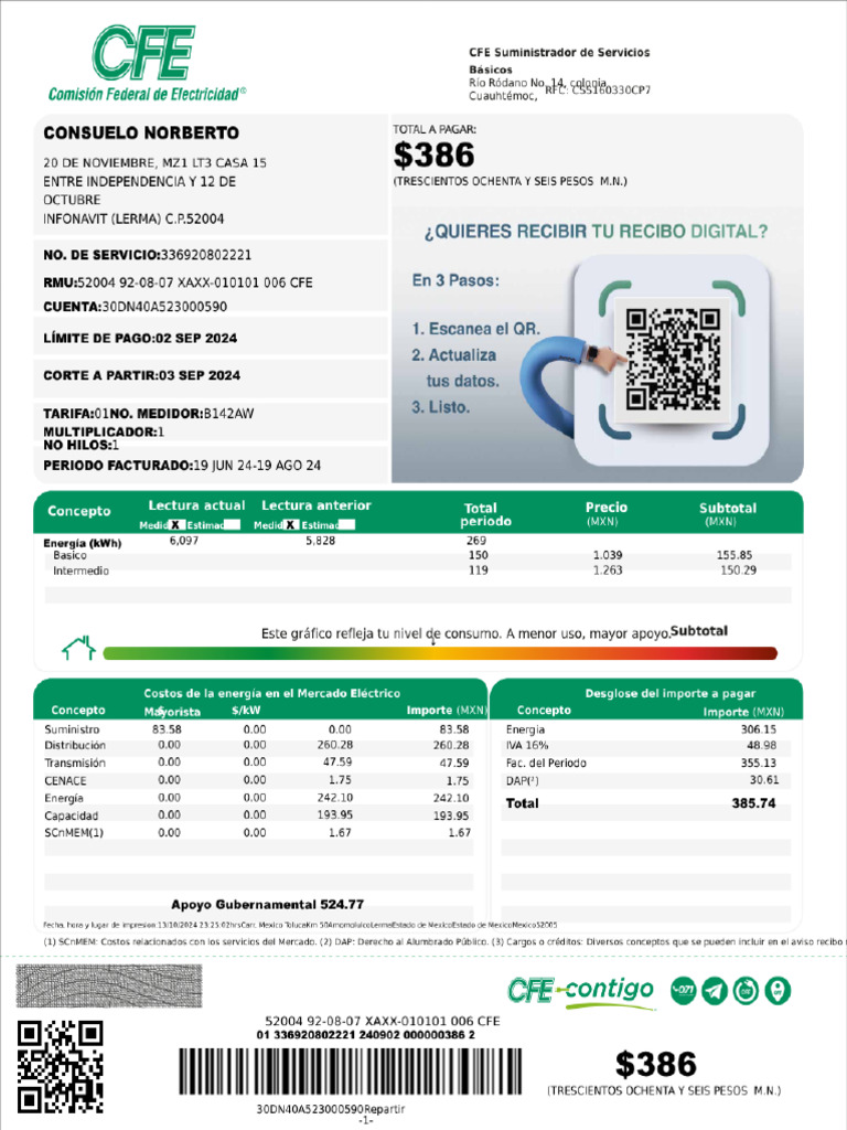 Recibo Cfe PDF | PDF