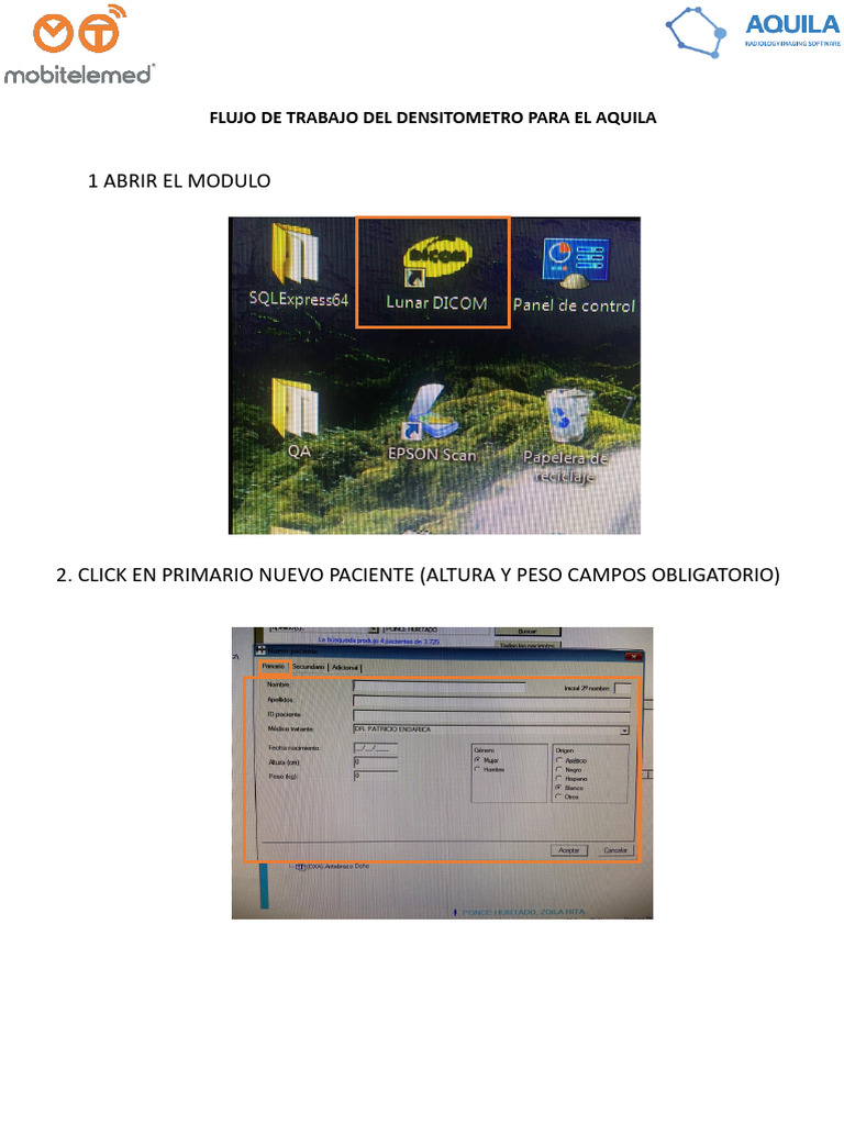 Flujo de Trabajo Del Densitometro para El Aquila | PDF