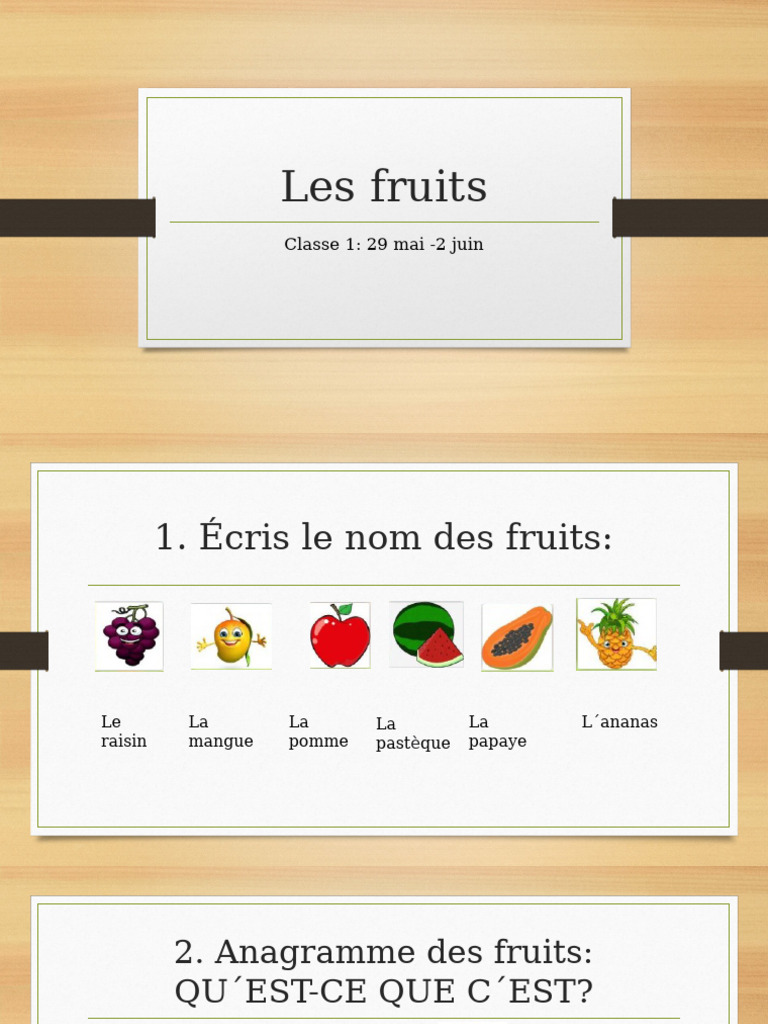 Classe 1 Fruit 29 Mai | PDF
