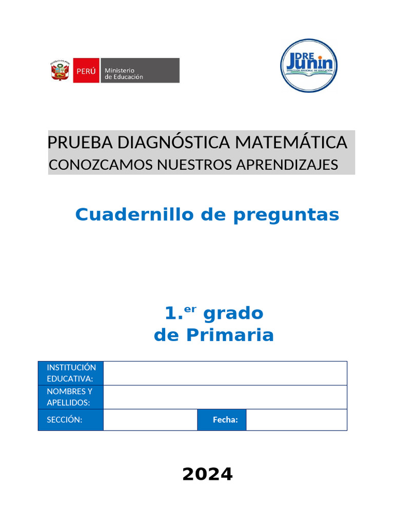 Prueba Diagnóstica Matemática | PDF