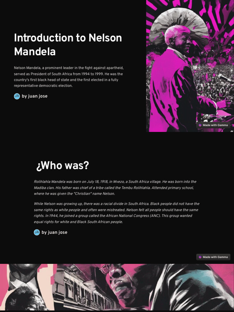 Introduction To Nelson Mandela | PDF | Nelson Mandela | Apartheid