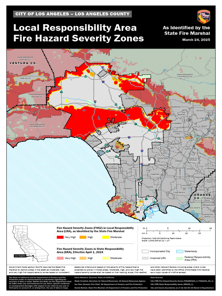 California Fire Hazard Zones Map 2024 | PDF | Los Angeles County ...