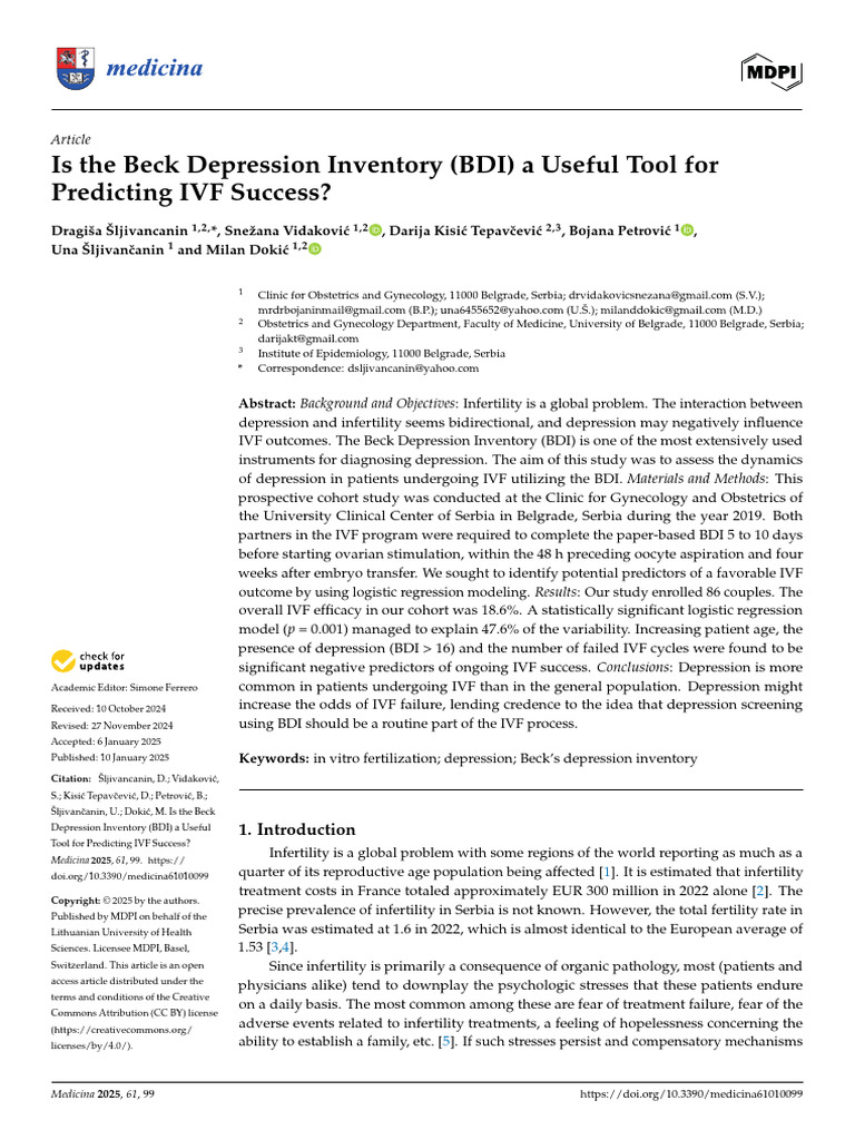 Is_the_Beck_Depression_Inventory_BDI_a_Useful_Tool | PDF | In Vitro ...