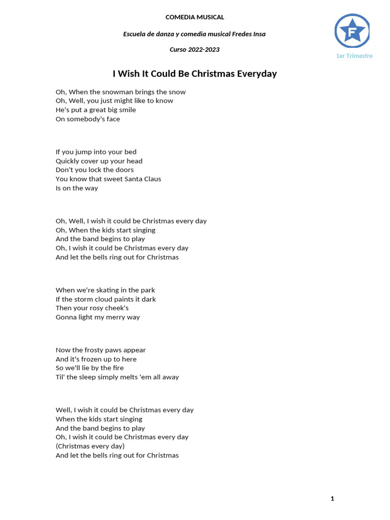 I Wish It Could Be Christmas Everyday | PDF