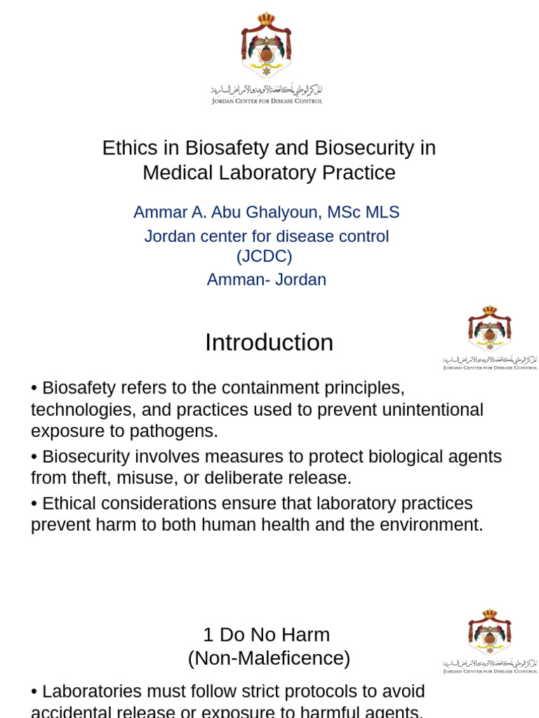 Ethics - in - Biosafety - Biosecurity - Lecture Ammar | PDF ...