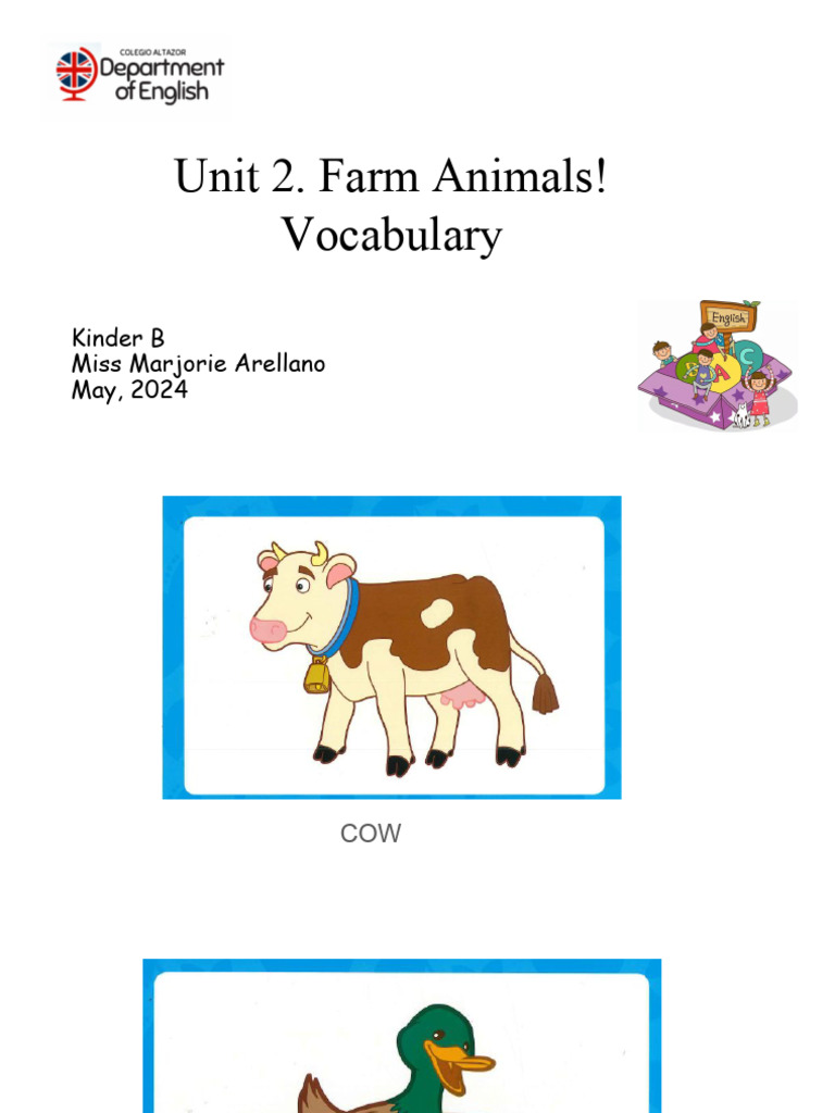Farm Animals Vocabulary for Kids | PDF