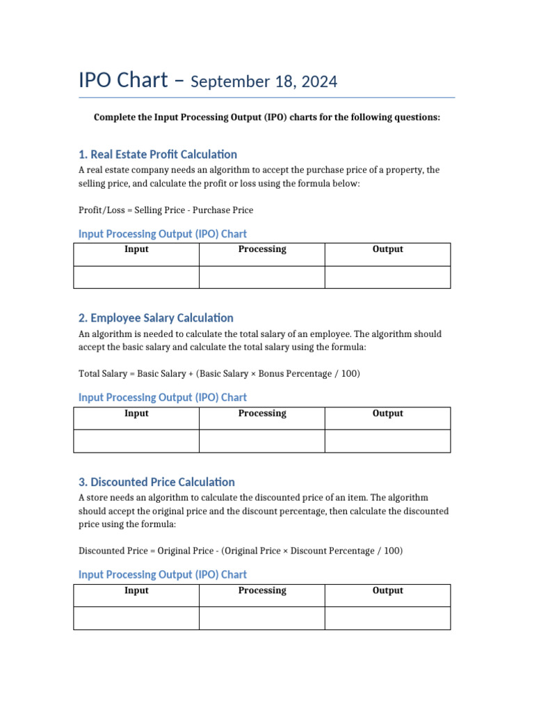 IPO Chart Assignment | PDF