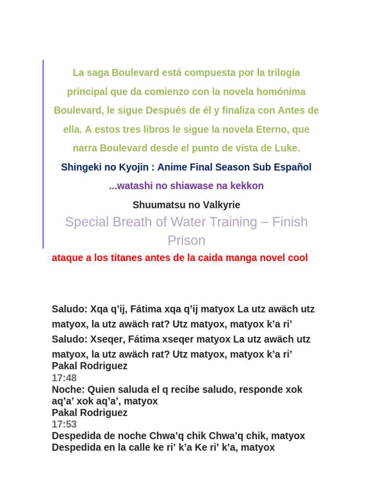 Trilogía Boulevard y vocabulario Cholq'ij | PDF