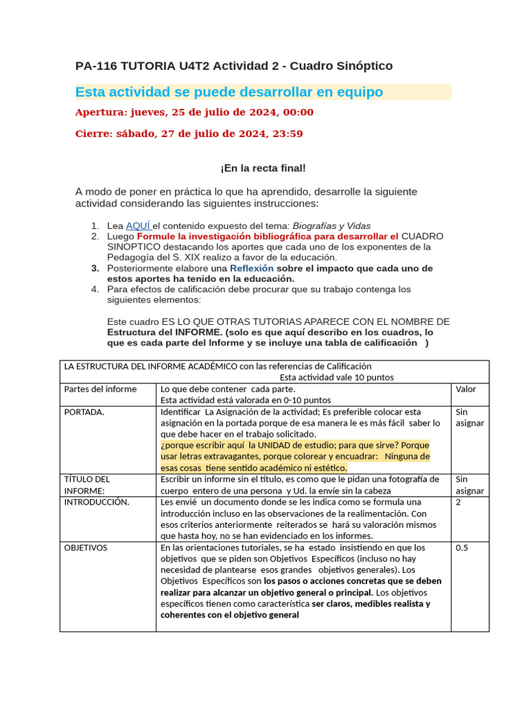 3.- PA-116 TUTORIA U4 T2-ACT 2 | PDF | Aprendizaje | Cognición