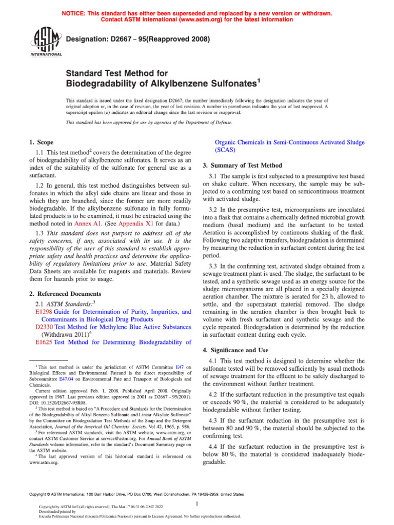 ASTM Biodegradability Test Overview | PDF