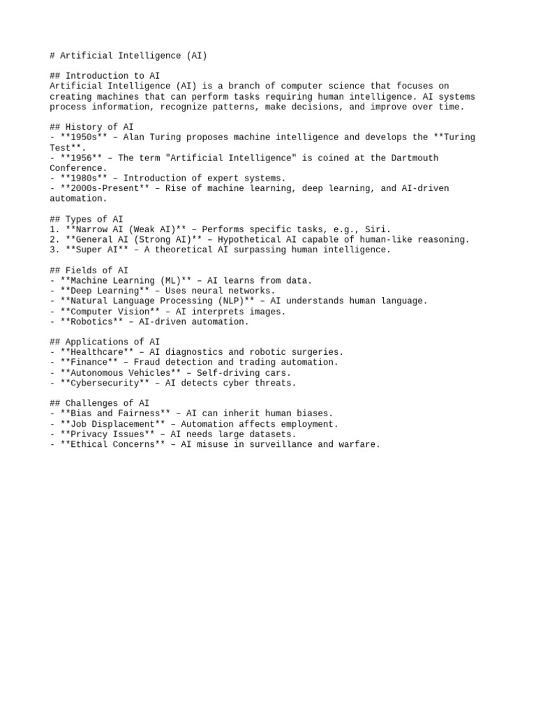 Overview of Artificial Intelligence | PDF