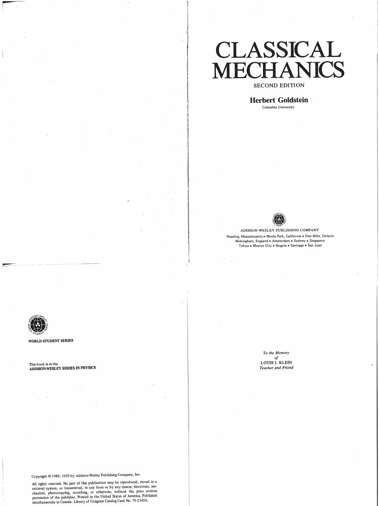 Goldstein - H - Classical - Mechanics 2nd Edition | PDF