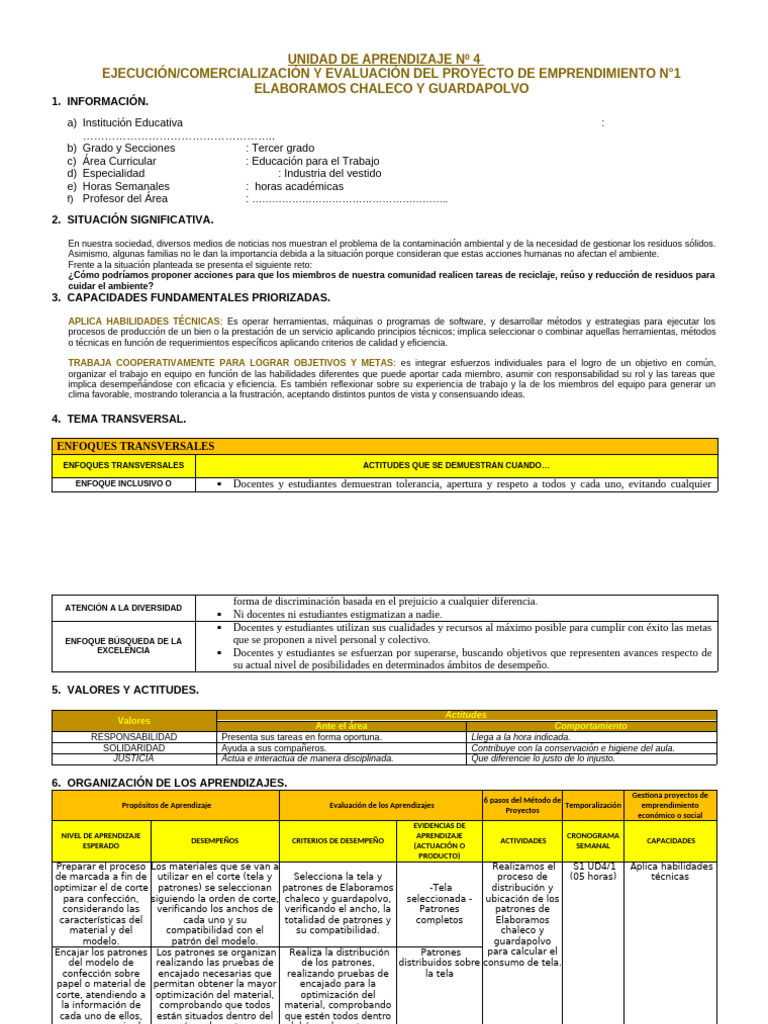 3ro Grado Iv Bim Indus Vestido | PDF | Enseñando | Aprendizaje