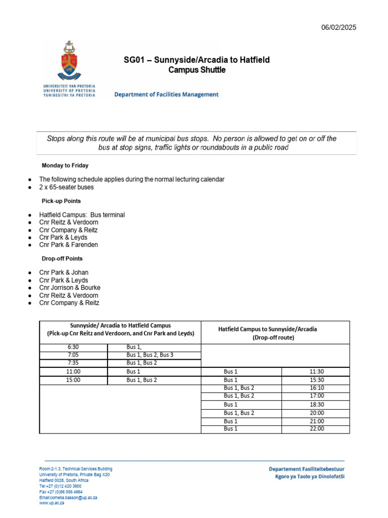 HG01 – Sunnyside - Arcadia to Hatfield ver 2 6-2-25 | PDF