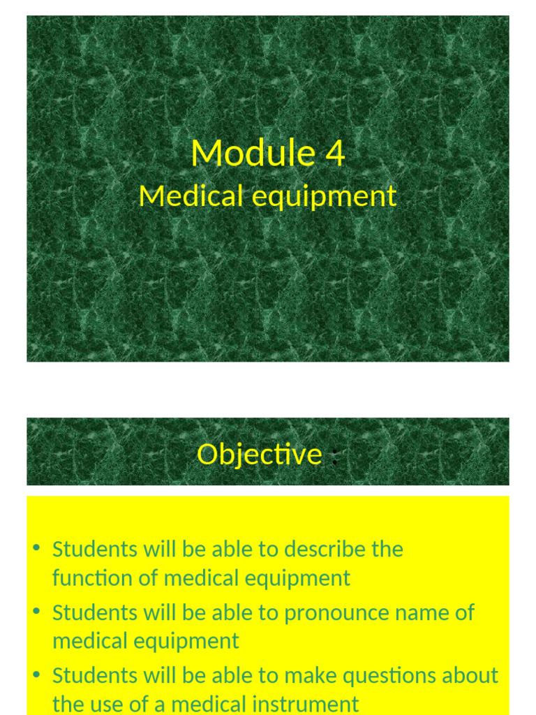 Module 4 Medical Equipment | PDF