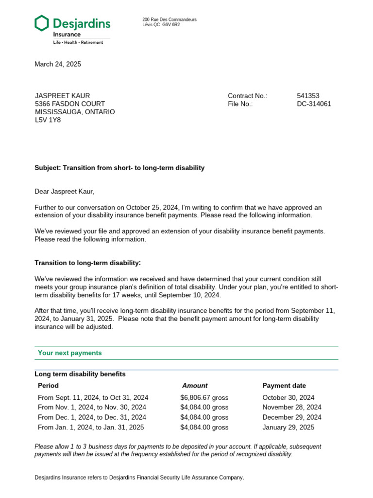 Transition From STD To LTD, DC-314061 2 | PDF | Insurance | Pension