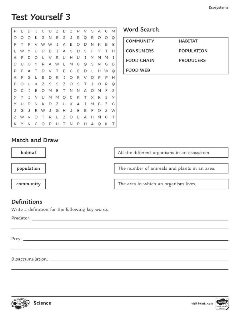 Ecosystems Test Yourself 3 | PDF | Predation | Zoology