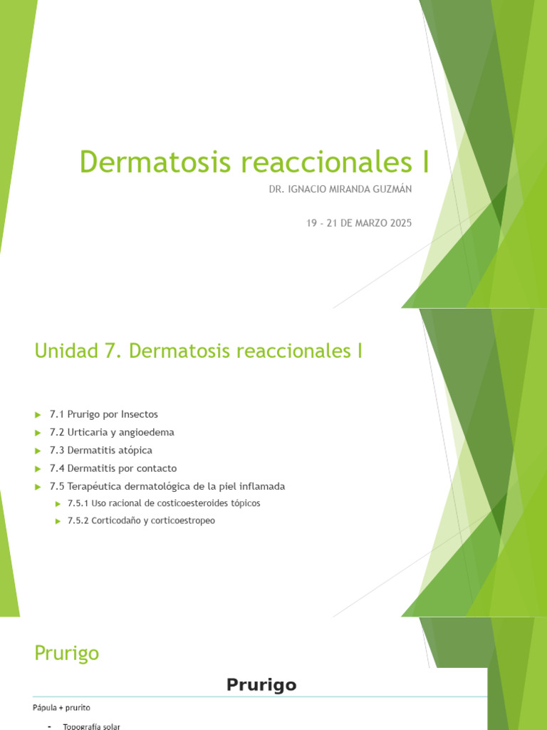 Dermatosis Reaccionales y Tratamientos | PDF | Corticosteroides ...