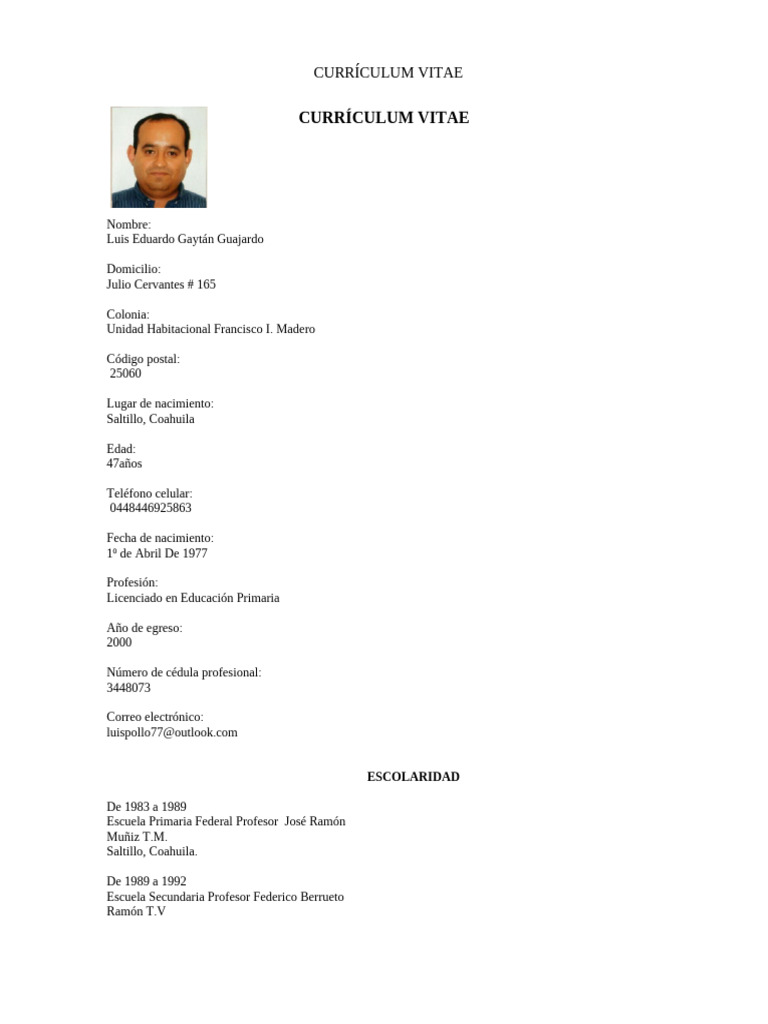 Currículum Vitae | PDF