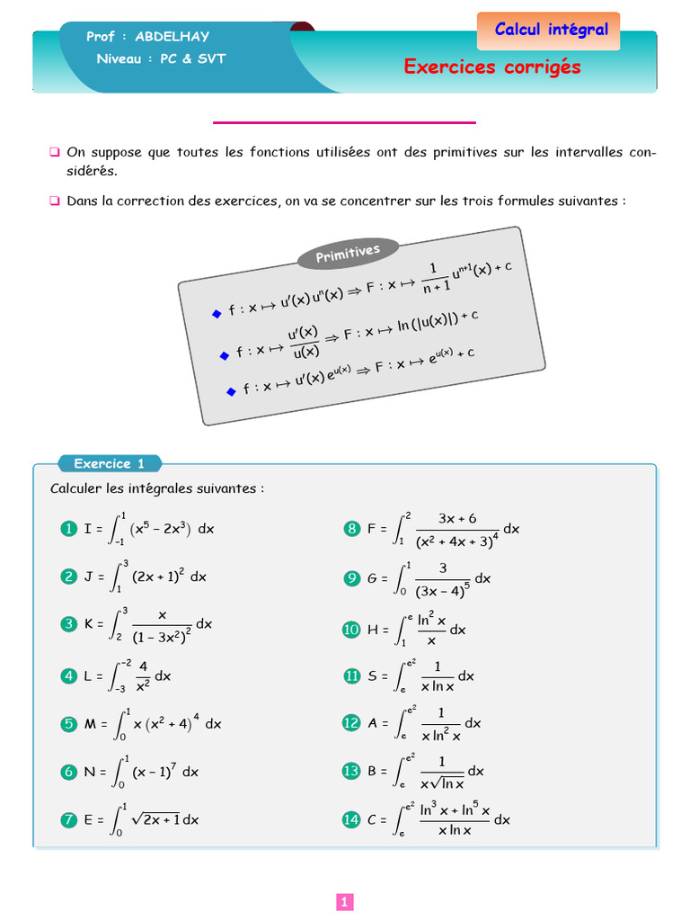 Exerci Corr INTEGRAL | PDF