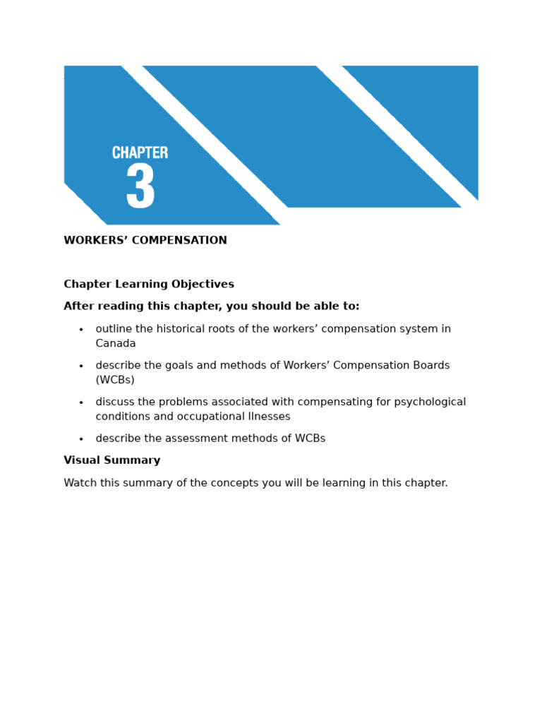 Chapter 3 Worker S Compensation Pdf Cost Of Living Workers