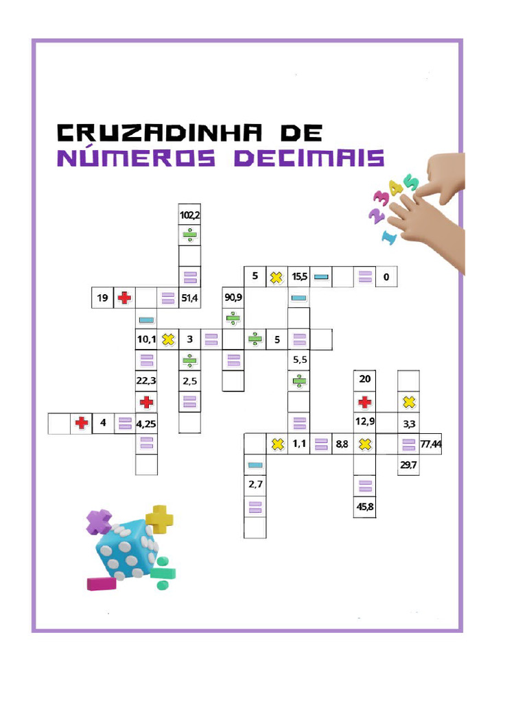 Cruzadinha Numeros Decimais | PDF