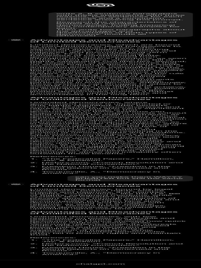 Democracy Comparison Advantages Disadvantages 2 | PDF