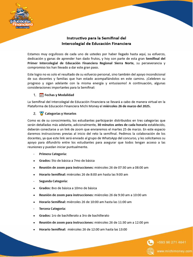 Instructivo Semifinal | PDF