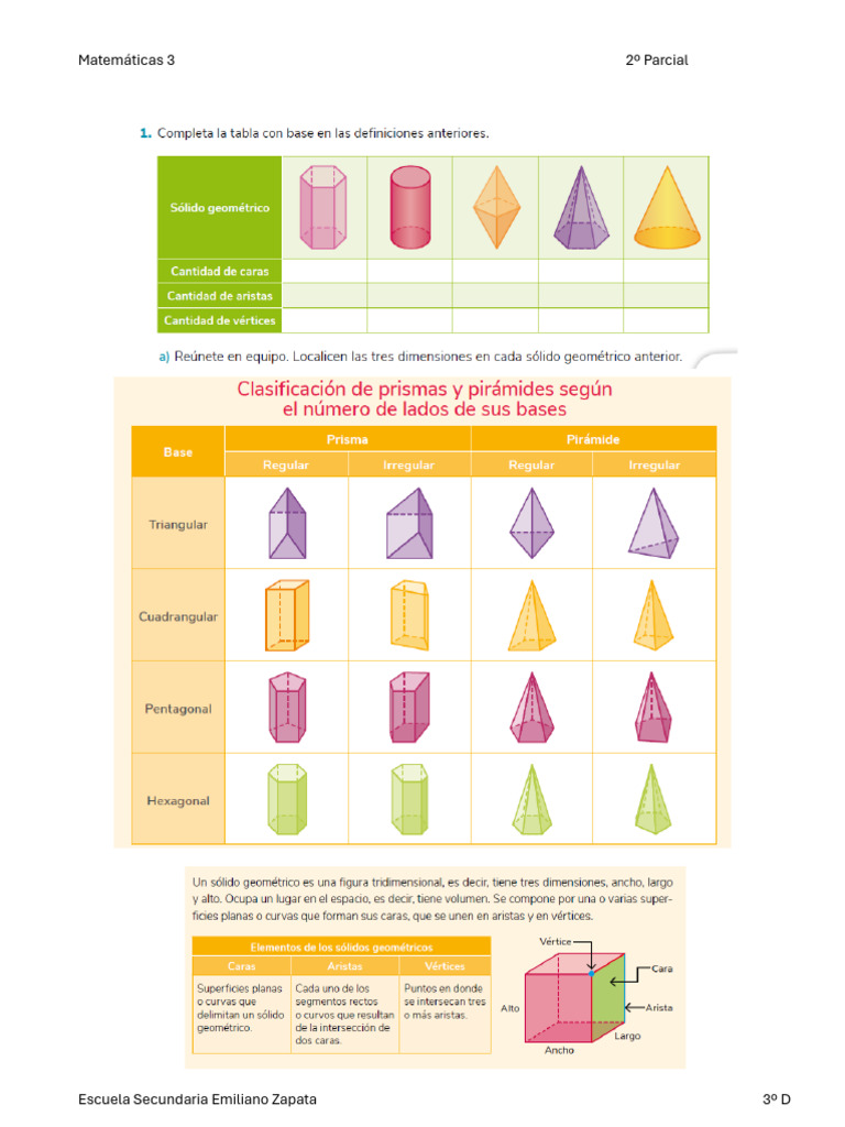 Área y Volumen de Sólidos 1 | PDF