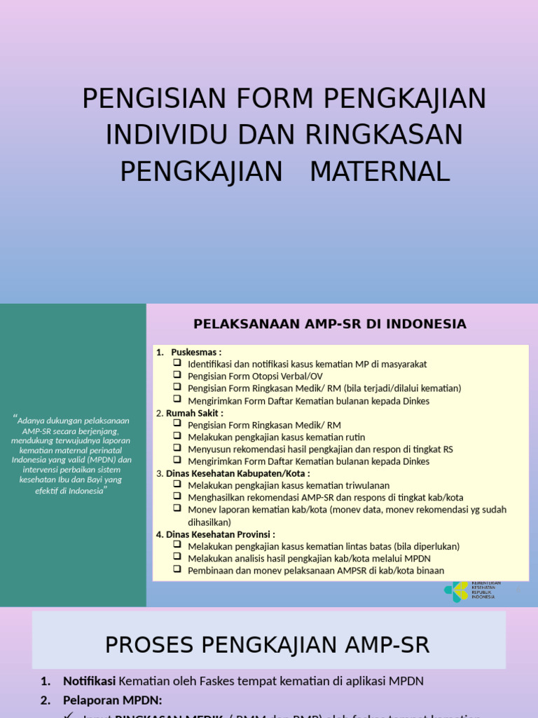 Maternal_Pengisian Form Pengkajian Individu dan Ringkasan Pengkajian | PDF