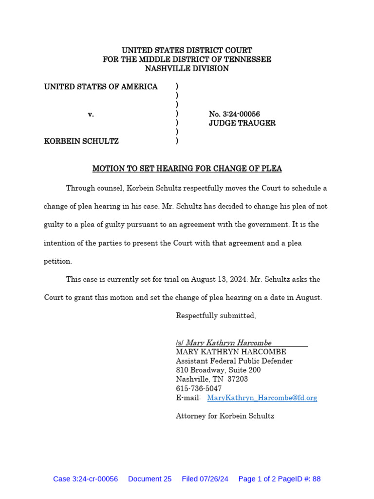 Motion for Change of Plea Hearing | PDF