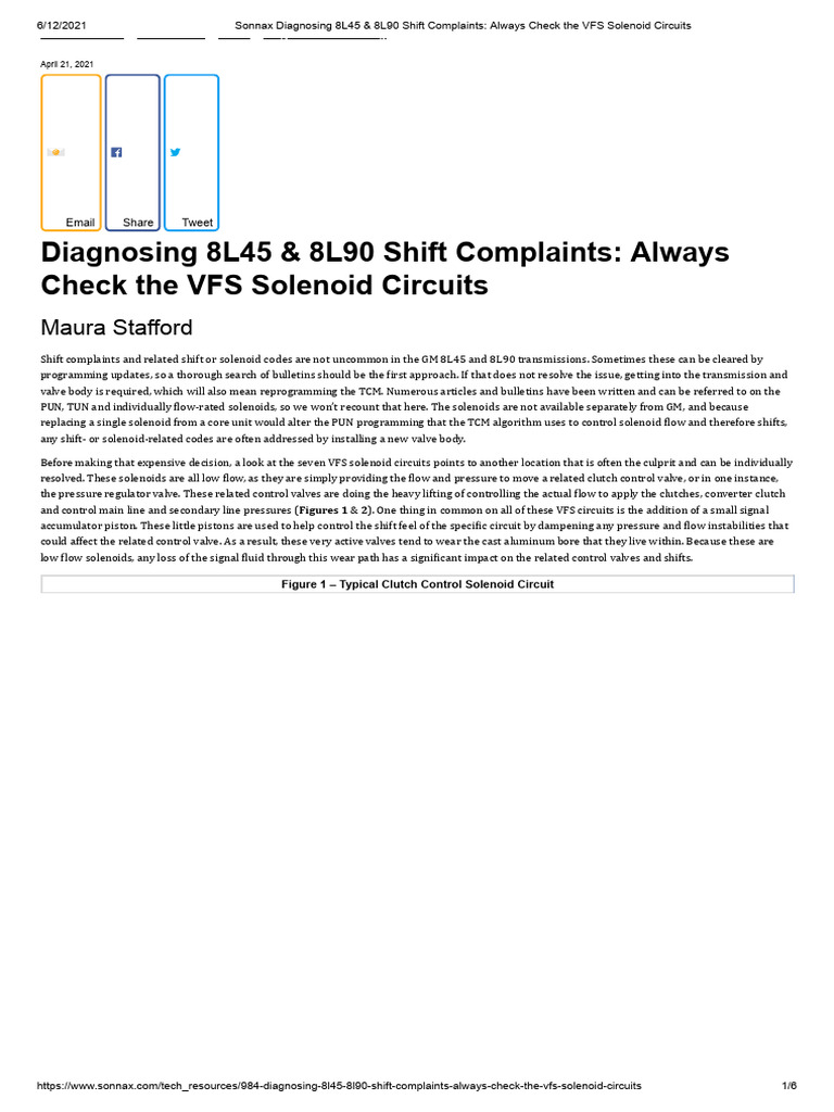 8L45 & 8L90 Shift Complaints - Always Check The VFS Solenoid Circuits | PDF | Valve | Mechanical ...