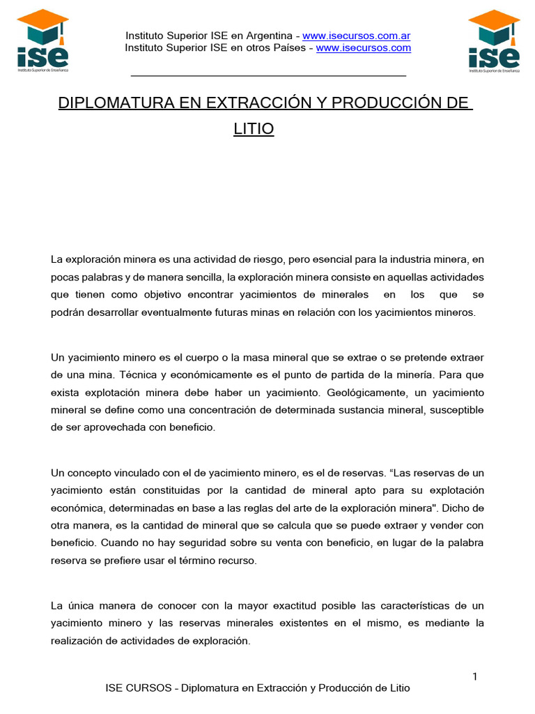 Modulo 5 | PDF | Minería | Litio