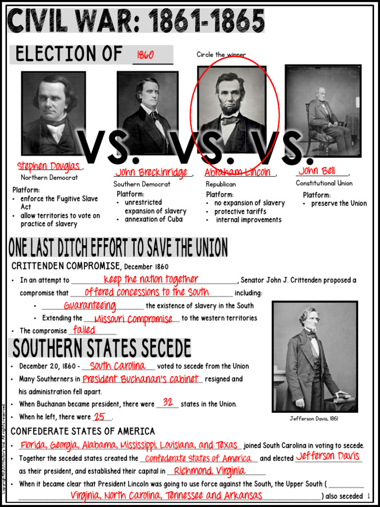 History Gal - Key - Guided Notes | PDF | Confederate States Of America ...