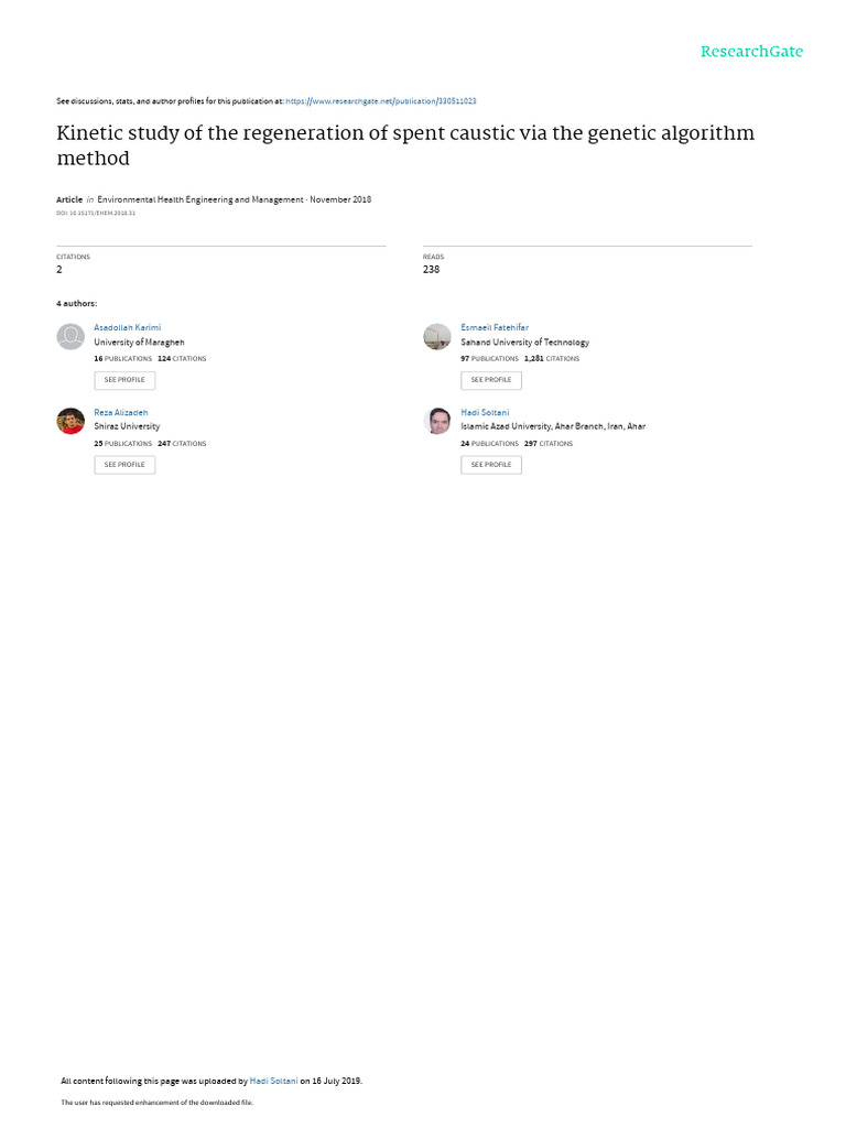 Kinetic Study of The Regeneration of Spent Caustic | PDF | Catalysis ...