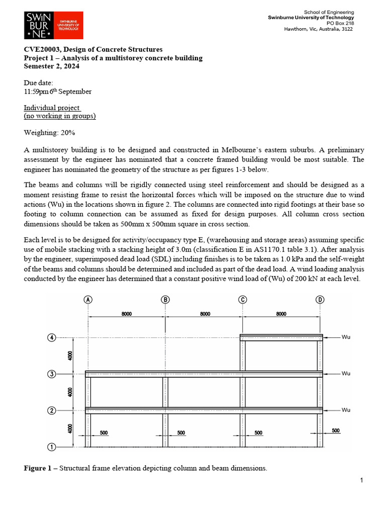CVE20003 2024 Analysis Project 1 | PDF | Beam (Structure) | Bending