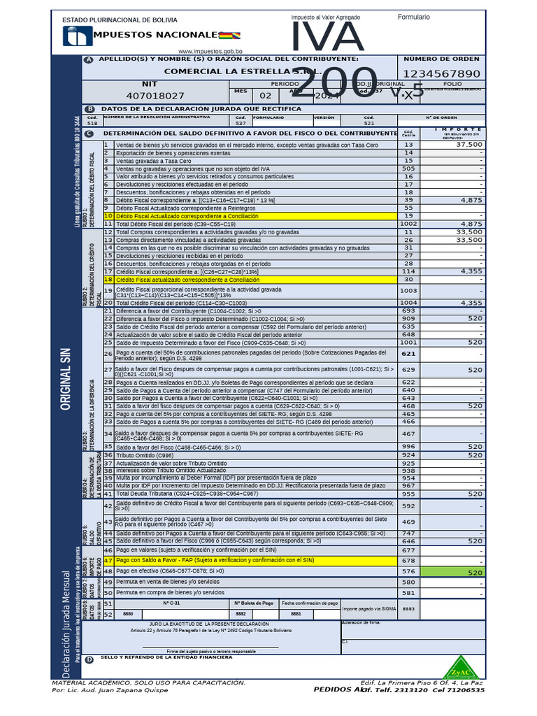 01 FORM 200. v5 - CASO1 | PDF | Impuesto al valor agregado | Impuestos