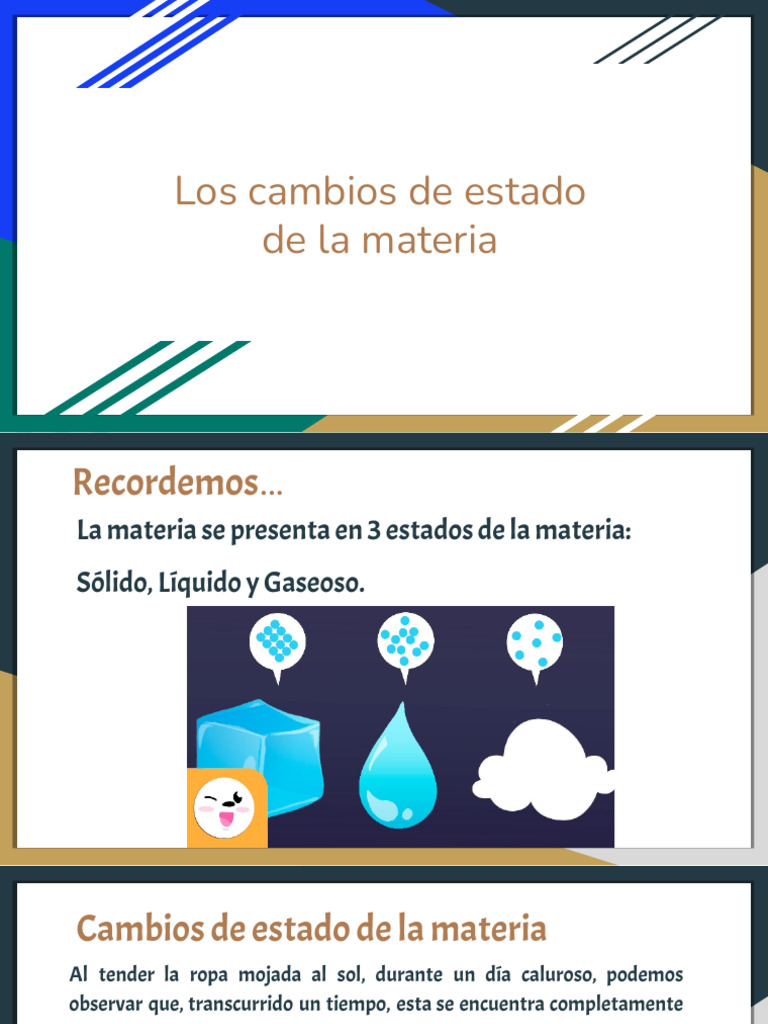 Cambios de Estado de la Materia | PDF | Agua | Condensación