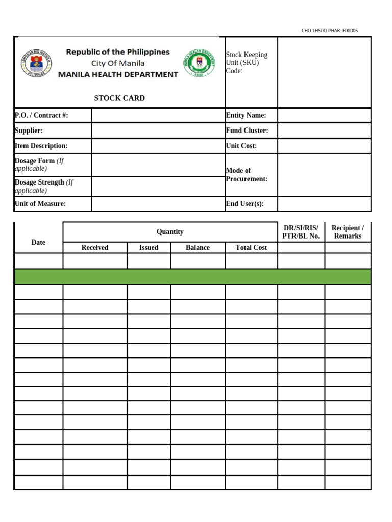 Inventory Stock Card Guidelines | PDF | Business