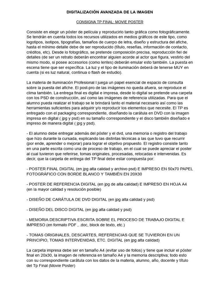 Consigna TP Final - D.A.I. | PDF | Póster