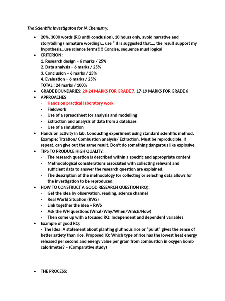 Chemistry IA Grade Boundaries Explained | PDF | Methodology ...