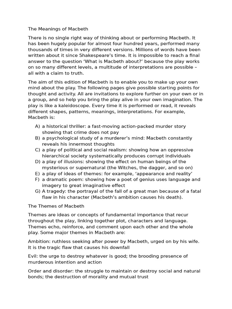 Extracts From Cambridge School Shakespeare - Macbeth | PDF | Macbeth