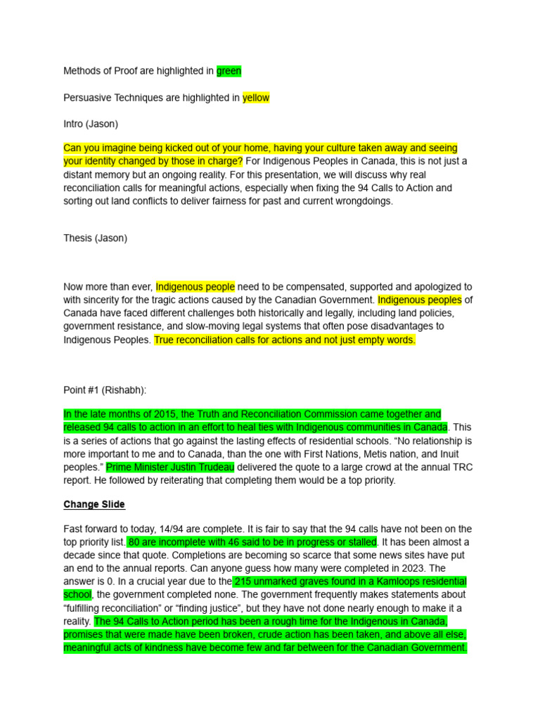Seminar Ted Talk Script + Works Cited | PDF | Canada | Indigenous Peoples