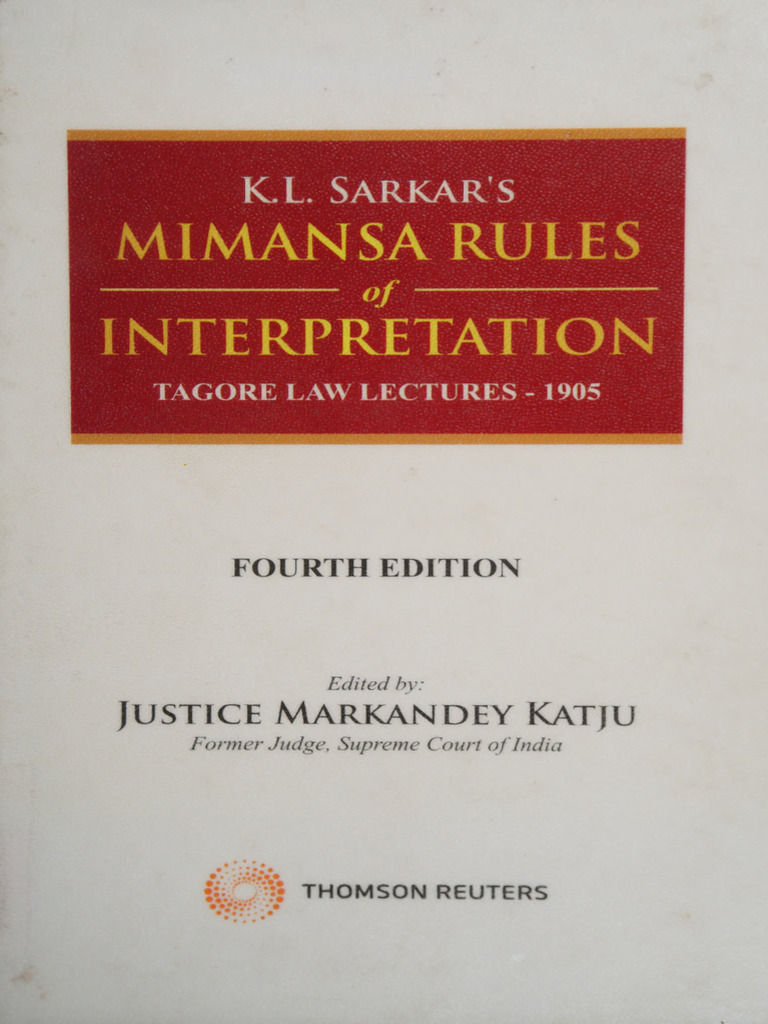 Mimansa Rules of Interpretation 1905 - K - L Sarkars - 2013 - Thomson ...