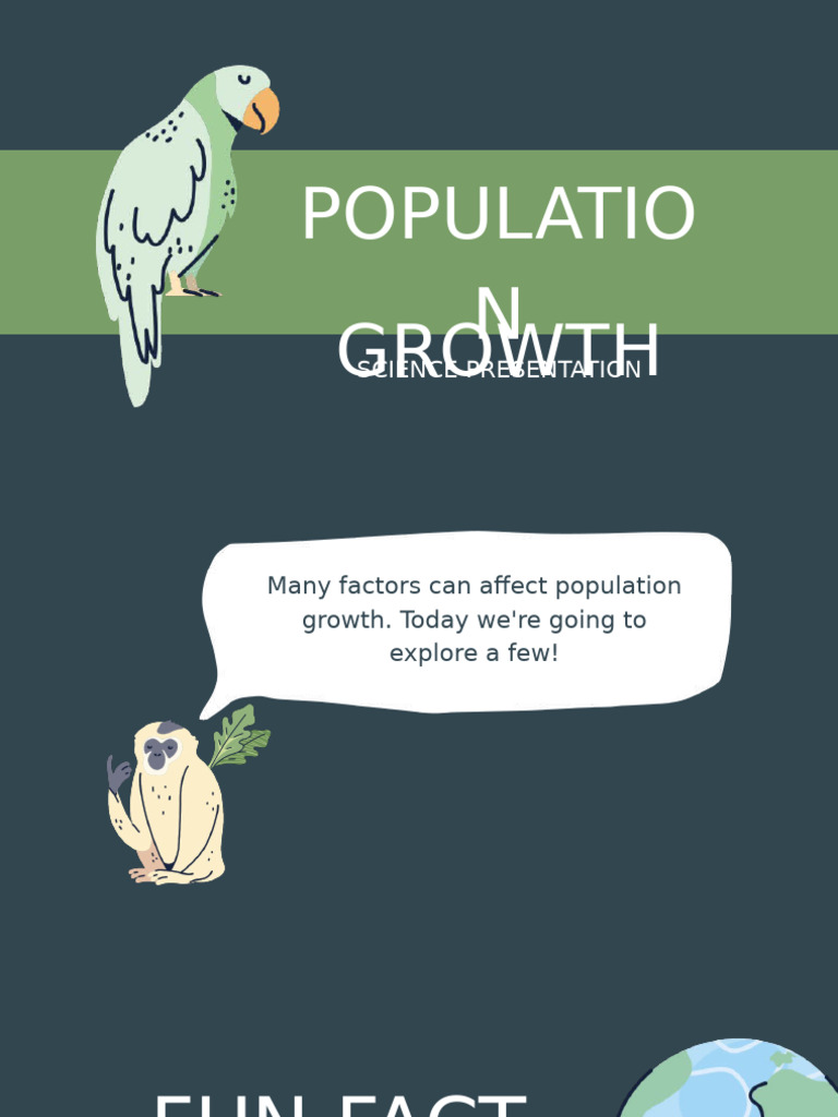 Factors That Affect Population Growth Science Presentation in Green ...