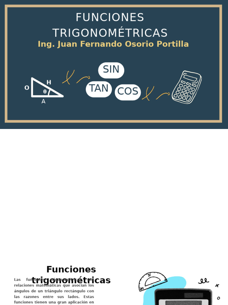 Funciones trigonométricas (1) | PDF | Triángulo | Funciones trigonométricas