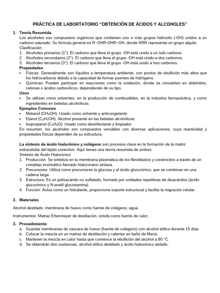 Práctica de Labortatorio Acidos | PDF | Etanol | Ácido