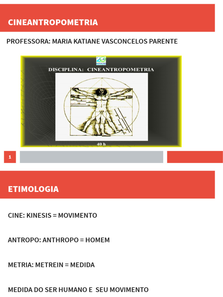 Slide Aula CINEANTROPOMETRIA | PDF