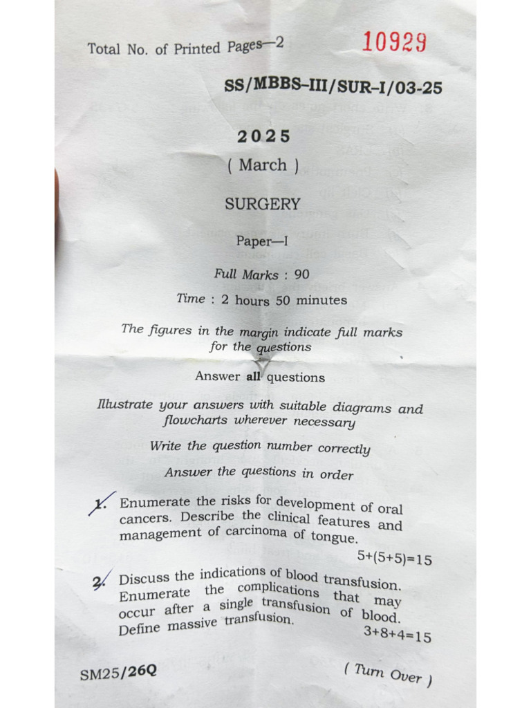 Surgery paper 1 | PDF