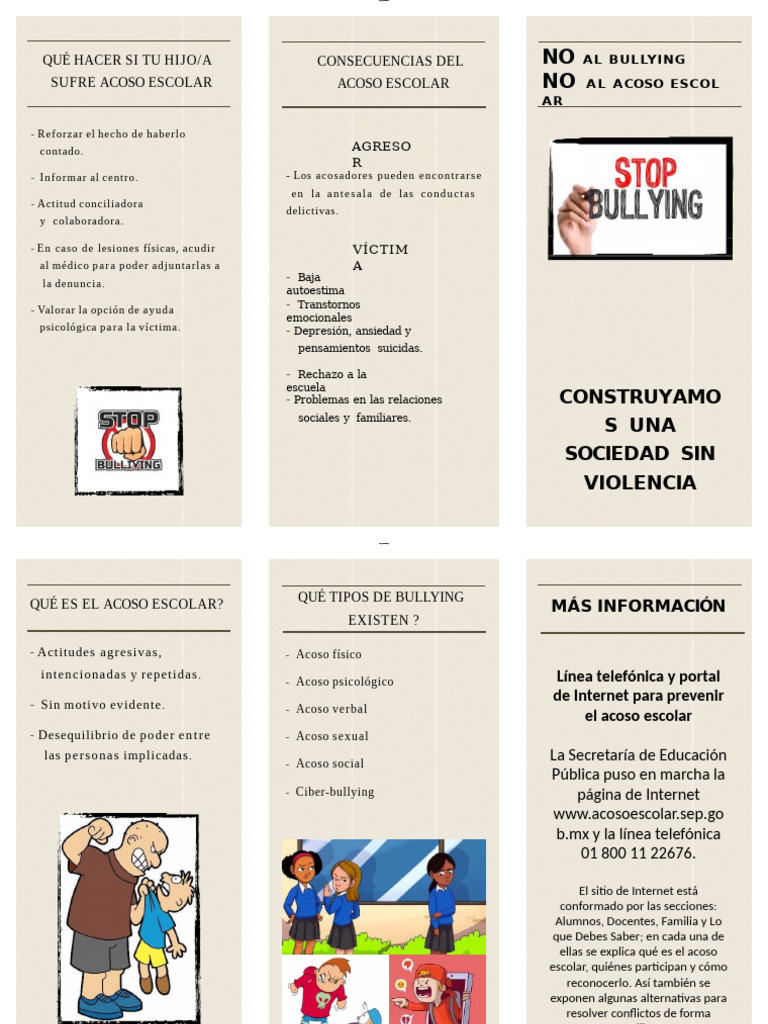 Triptico-del-Bullying-12 | PDF | Injusticia | Comportamiento problemático